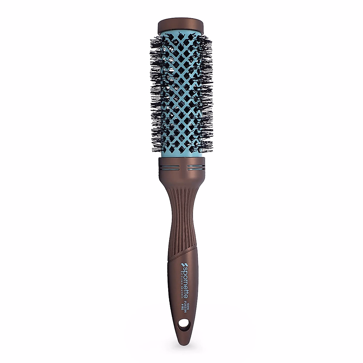 Spornette Ion Fusion 3 inch Round Brush With Thermal Ceramic Barrel And Ion-charged Anti Static Nylon Bristles For Blow Drying, Blow-outs, Curling, Styling, And Smoothing All Types Of Hair Textures