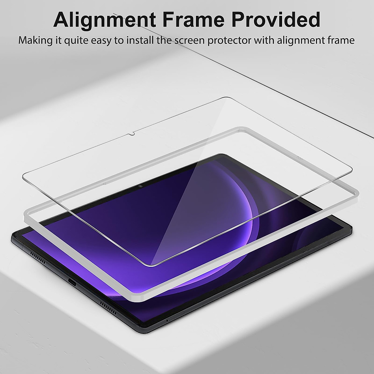 SPARIN 2 Pack Screen Protector for Galaxy Tab S9 FE 5G 10.9 inch/Galaxy Tab S9 11 inch, 9H Tempered Glass with Easy Installation Frame, S Pen Compatible/HD Clear/Anti Scratch