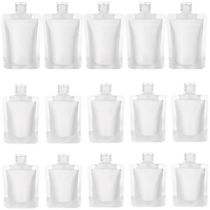TUZAZO 15pcs Travel Pouches for Toiletries, TSA Approved, Refillable Empty Travel Size Containers, Small Squeeze Pouches Travel Bottles for Shampoo Conditioner Lotion Soap Liquids