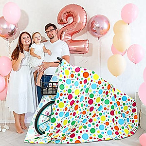 Teling 2 Pcs 80 x 60 in Jumbo Bike Baby Shower Bag Extra Large Bicycle Plastic Gift Bags for Heavy Large Birthday Holiday Bicycle Bags (Colorful, Polka Dots)