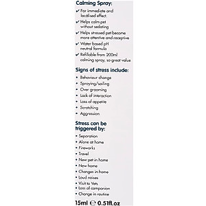 Pet Remedy Natural De-Stress & Calming Spray for Dogs, Cats, and Other Nervous Pets; Aids with Anti-Anxiety, Separation-Anxiety, Travel Size; 15ml (Bundle of 3)