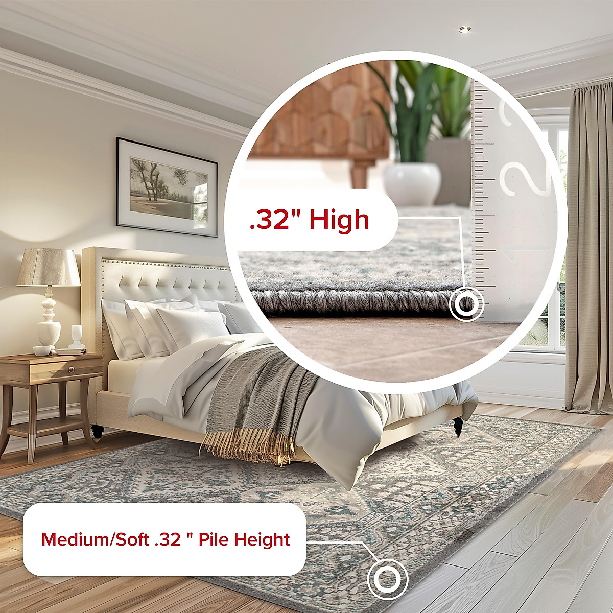 nuLOOM 9x12 Becca Traditional Tiled Area Rug, Charcoal, Faded Transitional Design, Stain Resistant, For Bedroom, Dining Room, Living Room, Hallway, Office, Kitchen, Entryway