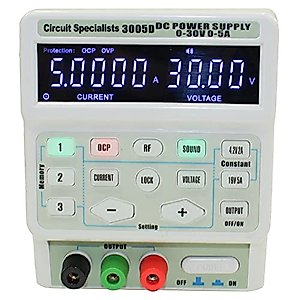 0-30V 0-5A Digital Program-Controlled Switching DC Power Supply - Variable Voltage & Current Converter - AC/DC Adapter - LED Display - Over Voltage & Current Protection - Ideal Charger & Plug Station
