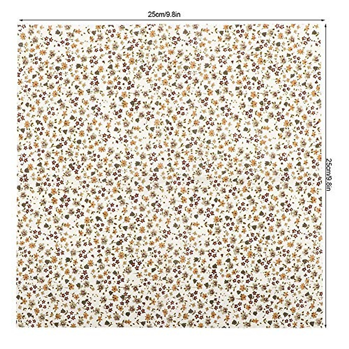 7 Pcs DIY Square Coffee Dot Assorted Cotton Fabric,25x25cm Pre Cut Floral Cloth Bedding Kit Quarters Bundle for Handmade Crafts(25 * 25)