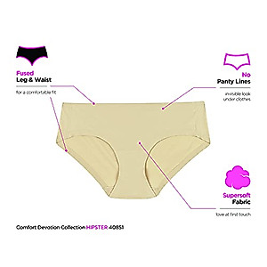 Maidenform womens Comfort Devotion No Pinch Panties, Hipster, Bikini, and Thong Available hipster panties, - Latte Lift, Medium US