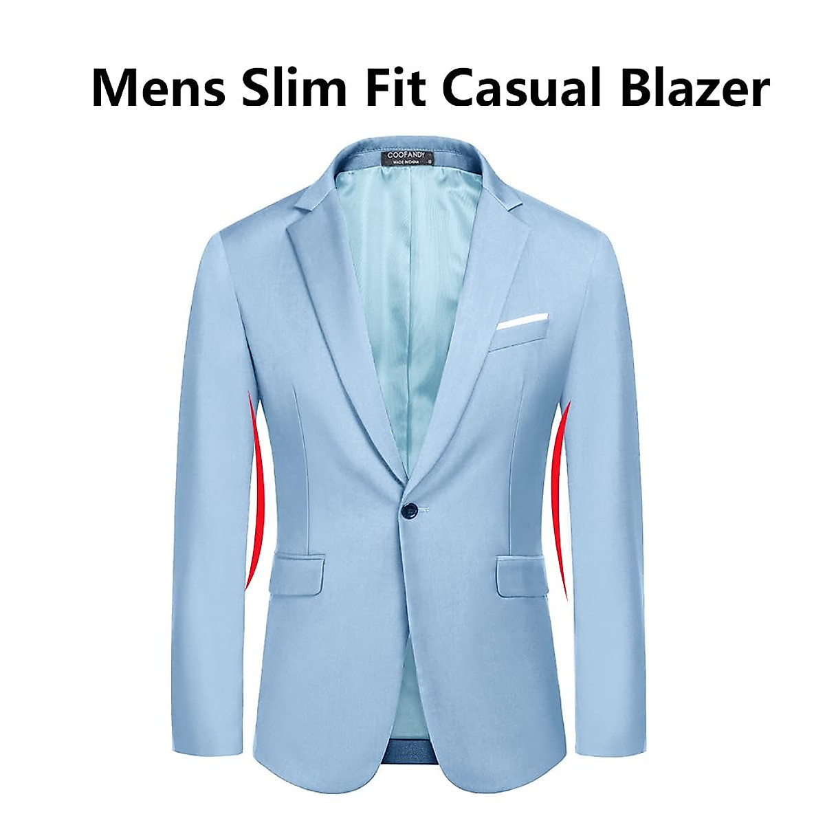 COOFANDY Men's Slim Fit Casual Blazers Lightweight Sport Coats One Button Suit Jackets