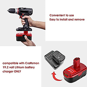 Upgraded 2 Pack 6000mAh 19.2V C3 Replacement Battery Compatible with Craftsman 19.2 Volt Battery Lithium-ion XCP DieHard 315.115410 315.11485 130279005 1323903 120235021 11375 11376 Cordless Tools