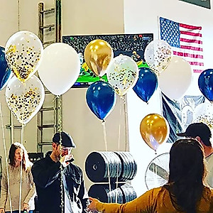 Graduation Party Decorations 2023 Blue and Yellow Balloons/Navy Blue Yellow Gold Party Decorations/Navy Blue Yellow Birthday Decorations 20pcs for Navy Blue Yellow Graduation Party Supplies 2023