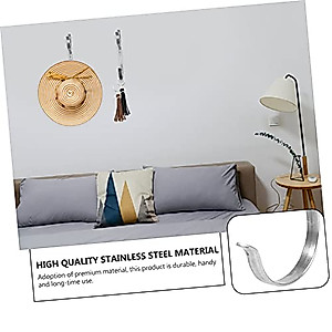 SECFOU 1 Pair Clothes Tool Storage Aluminum Hooks More Telescoping Hanging Organizer Pool for and Accessories Rakes Rod Poles Leaf Maintenance Vacuum Life Saver Fence Garden