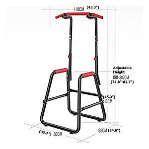 KDFJ Multifunction Indoor Pull Up Bar Horizontal Bars,Muscle Trainer Workout,Pull Up Station Power Tower Home Gym Fitness Equipment-Black