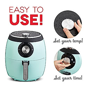 DASH Deluxe Electric Air Fryer + Oven Cooker with Temperature Control, Non-stick Fry Basket, Recipe Guide + Auto Shut Off Feature, 1700-Watt, 6 Quart - Aqua