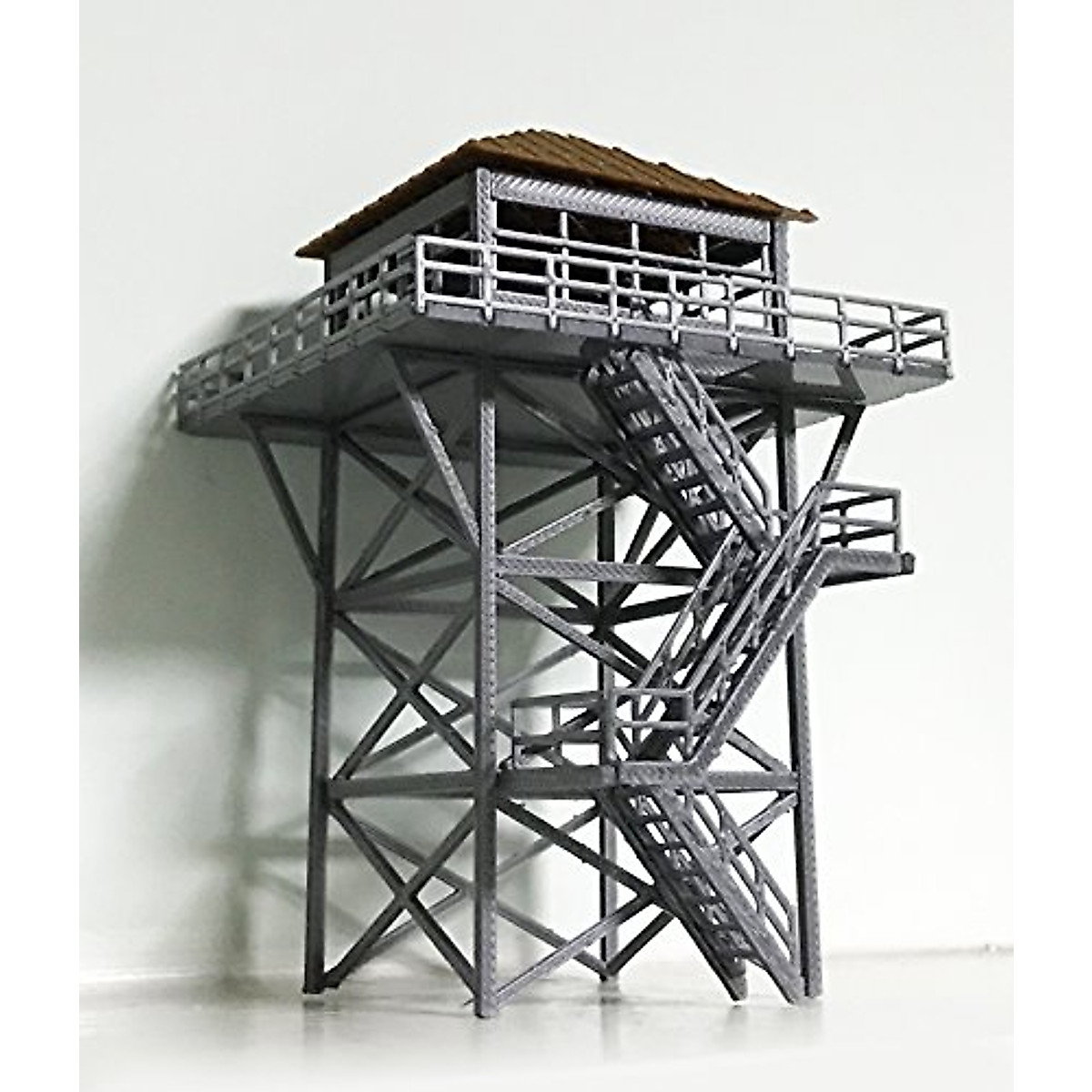 Outland Models Railway Scenery Watchtower/Lookout Tower (Grey) HO Scale 1:87