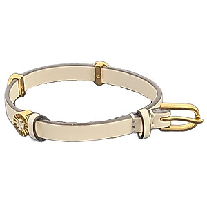 Tory Burch 143363 Britten New Ivory White/Rolled Brass Enamel Single Wrap Women's Bracelet