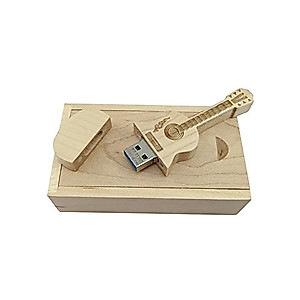 10 PCS Guitar Shaped Wood Memory Stick USB Flash Drive in Wood Box (2.0/16GB, Maple)