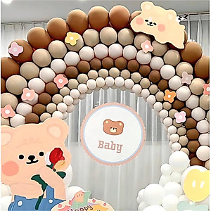 110pcs Dark Brown Balloon Garland Arch Kit, 18 12 10 5 Inch Brown Latex Balloons Different Sizes Pack for Graduation Wedding Birthday Baby Shower Halloween Party Decorations