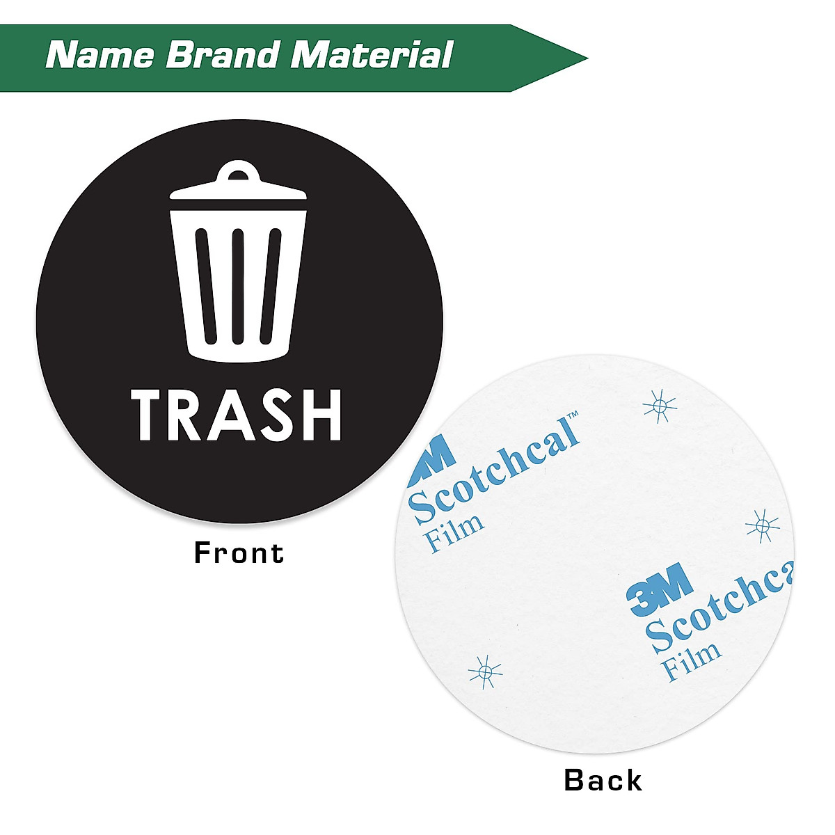 Recycle Sticker Trash Can Decal - 6" Large Recycling Vinyl - 4 Pack (Black & Blue)