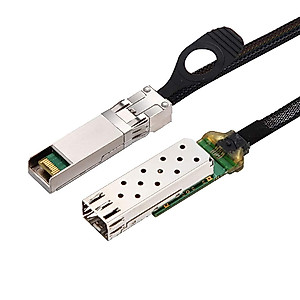 10Gtek 10G SFP+ to SFP+ Extender Cage with EEPROM on Cage Side, 3M Flat Cable in Nylon Jacket, 30AWG, 30cm