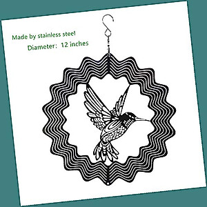 Kinetic Stainless Steel Wind Spinner-3D Hummingbird Indoor Outdoor Garden Decoration Crafts Ornaments Gifts
