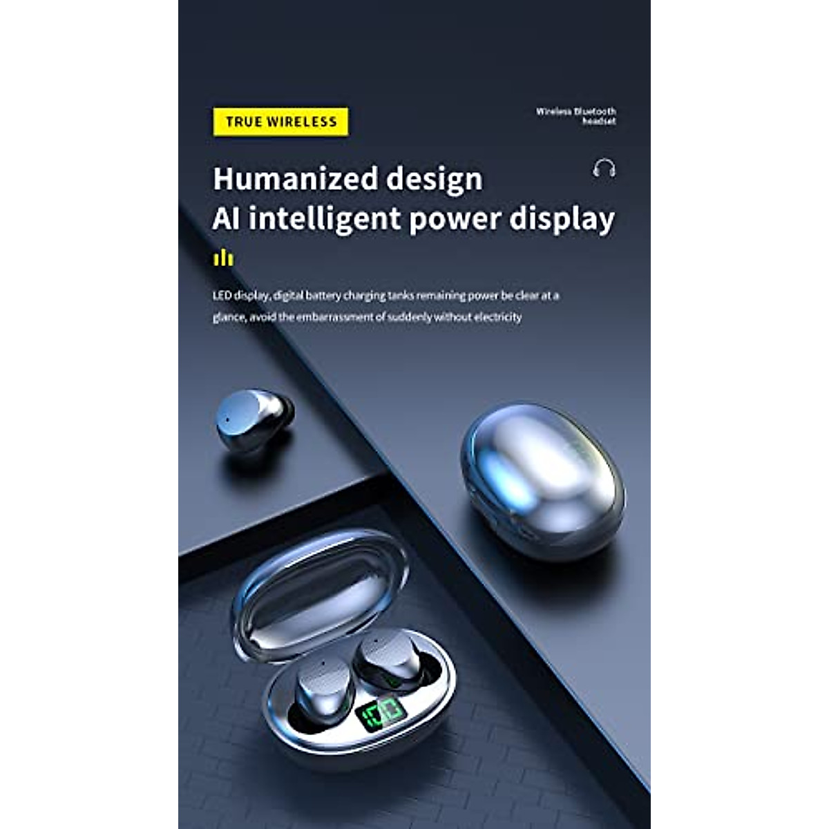 LmtLessDeals Wireless Bluetooth Earbuds Game Headphones 5.3 BT HiFi Stereo Premium Sound with Heavy Bass Shock K20 Touch Control Smart Noise Reduction Long Battery Life