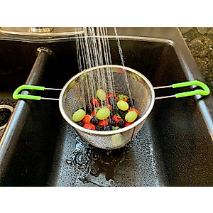 Steamer Basket for Instant Pot Accessories 6 qt or 8 quart - 2 Tier Stackable Fine Mesh 304 Stainless Steel Strainer Basket - Silicone Handle - Vegetable Steamer Insert, Egg Basket, Pasta Strainer