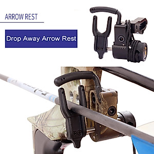 Archery Drop Away Arrow Rest Aluminum Alloy Arrow Rest for Compound Bow Hunting Accessory Right Hand Left Hand (Left, Camo)
