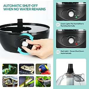 Simple Deluxe Reptile Terrariums Humidifier Fog Machine Mister, Silent High Pressure with Adjustable Output Knob, Auto Shutdown for Reptiles/Amphibians, Herbs, Vivarium, Upgraded Gear 2.2L