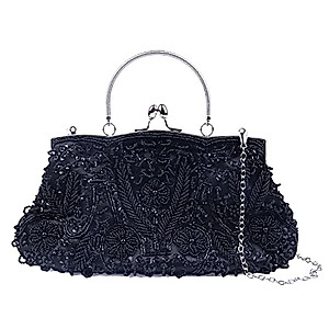 FUKZTE Purses and Handbags Envelope Evening Clutch Crossbody Bags Wedding Party Shoulder Bag for Women,black
