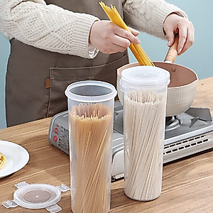 LYUN Canisters Tall Clear Spaghetti Pasta Container Storage with Lid Kitchen Canister Set Multi-Purpose Food Storage Pantry Organization Jars (Color : 4pcs)