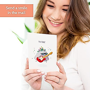 40 Funny Postcards Punny Puns - Bulk Thinking of You Postcard Pack for Friends, Family, Kids, Students, Teacher, and More - Say Hello, Thank You or I Miss You with Hilarious Animals and Food Cartoon Note Cards