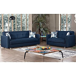 BEYAN Miami Love Seats, Loveseat, Navy Blue