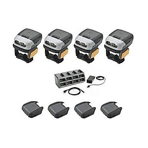 Bundle Qty (4): Zebra RS507, Rugged Bluetooth Hands-Free 2D/1D Finger Barcode Scanners, iOS + Android Compatible (Renewed)