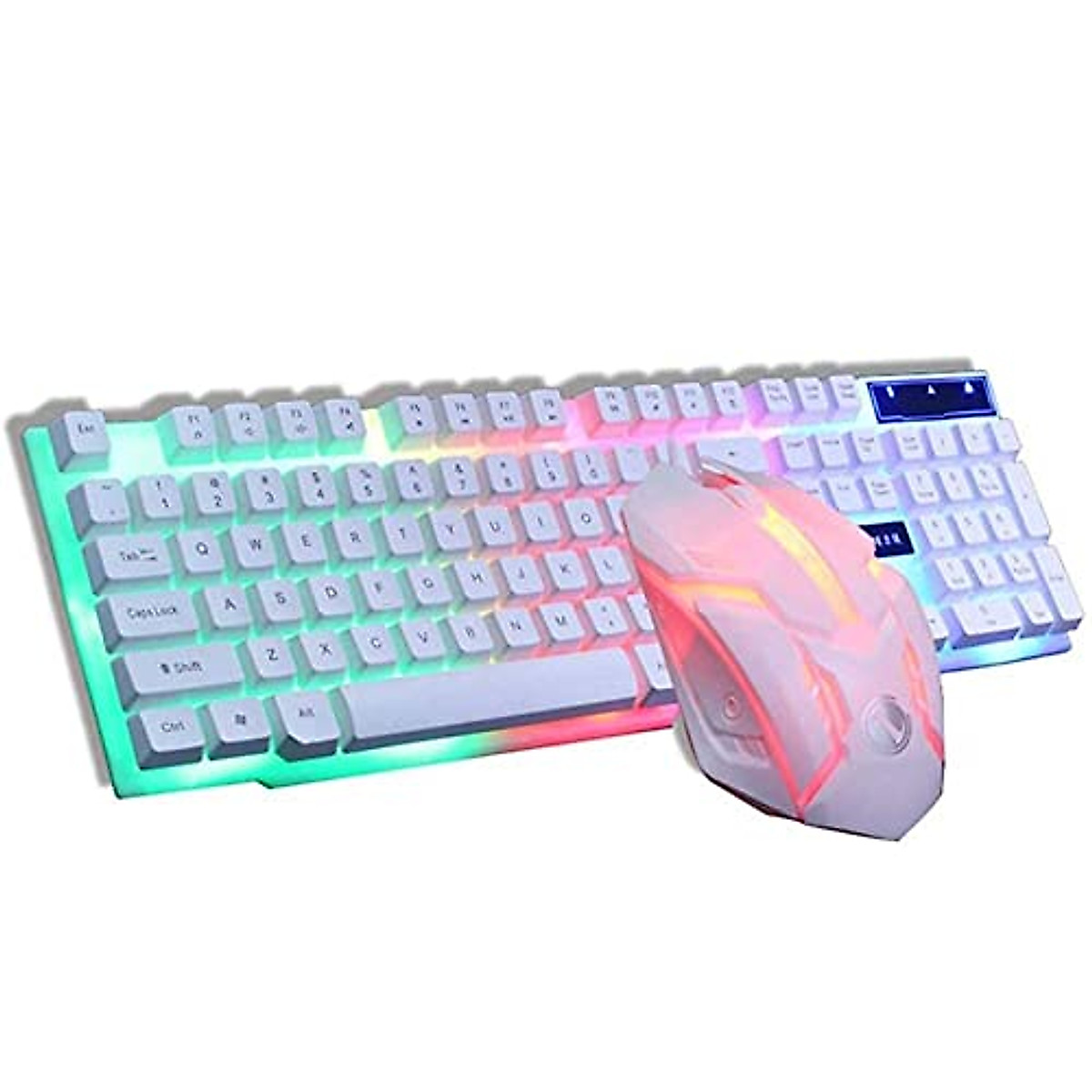 CNGY Keyboards Illuminated Keyboard And Mouse Set Gaming Machinery Wired Keyboard Mouse Set Photoelectric Backlight PC Mute Gaming Keyboard Set For Gaming