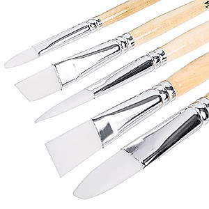 Amazon Basics Paint Brush Set, Multi-shaped Nylon Paint Brushes for for Acrylic, Oil, Watercolor, Gouache, 24-Piece