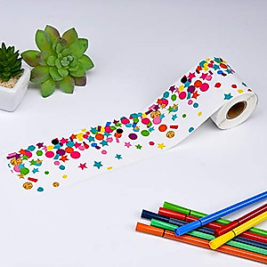 49 Feet Bulletin Board Borders School Themed Decorative Stickers Confetti Teaching Press Border for School Classroom Display Decoration (Color 2)