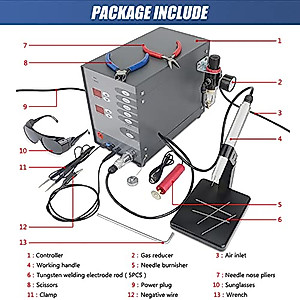 Professional Spot Welder Machine 40V Electric Welding Equipment Portable Pulse Sparkle Stud Jewelry Spot Welder Dent Repair Kit for Aluminum Gold Silver Platinum Metal Steel with Accessories