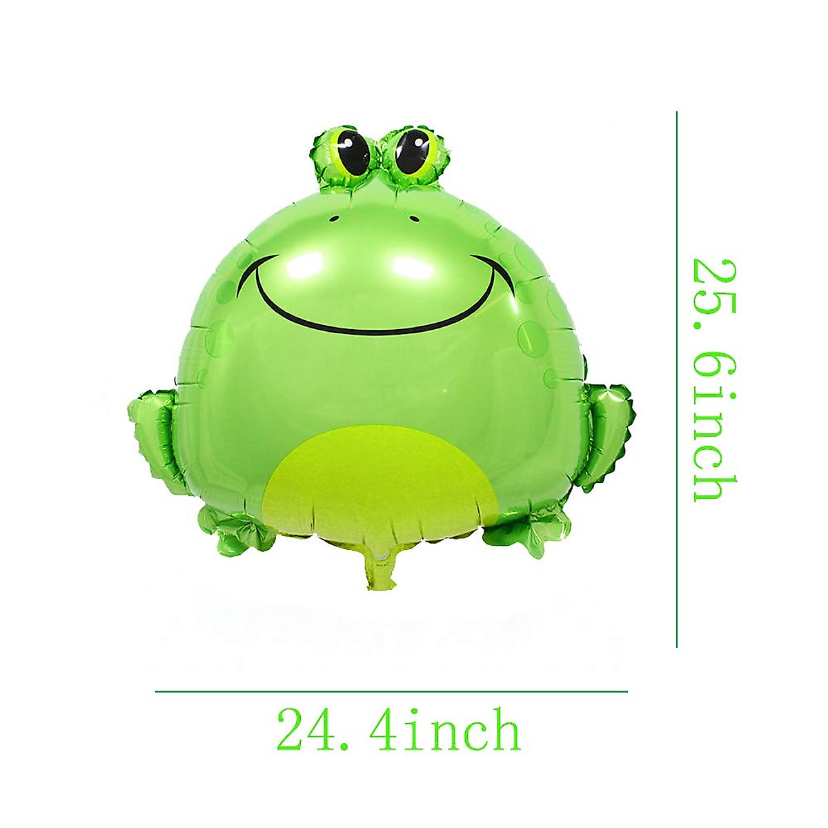 HORUIUS Frog Balloons Green Large Inflatable Air Cute Frog Foil Mylar Balloons for Baby Shower Insect Animal Themed Party Birthday Decoration Supplies 25.6 inch 5PCS