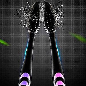 Kiminors dobrygalpe Charcoal Toothbrush Soft Toothbrush Adult Household Cleaning Toothbrush,Black, 30 * 200 * 150 MM