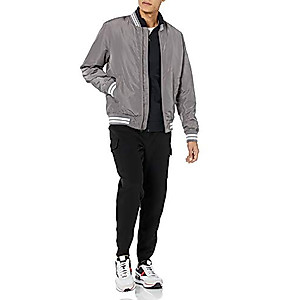 Amazon Essentials Men's Lightweight French Terry Full-Zip Mock Neck Sweatshirt, Black, Small