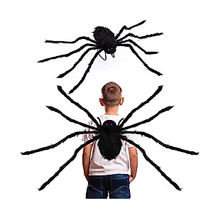 Halloween Spider Costume Party Decorations-Halloween Candy Spider Props with Straps for Kids,Giant Halloween Spider Decorations Outdoor Indoor Realistic Spider Costume for Yard Haunted House Web Decor