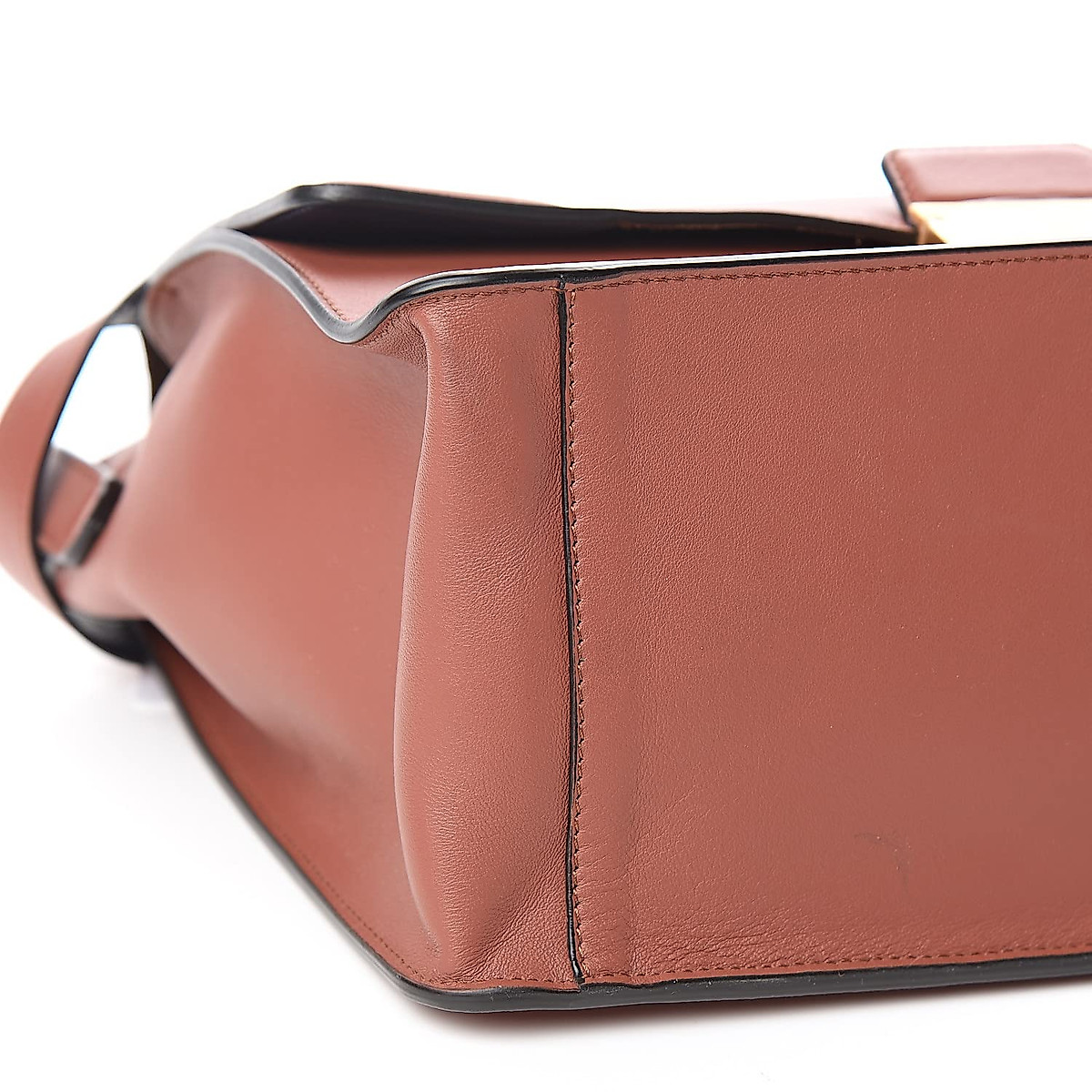 Fendi Kan U Rust Brown Calfskin Leather Large Shoulder Bag 8BT314