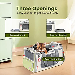 Pawaii Cat Carrier with ID Tag, TSA Airline Approved Cat Carrier, Soft Sided Collapsible Pet Travel Carrier, Foldable Cat Travel Bag, Protable, Comfortable, Convenient Pet Travel Carrier