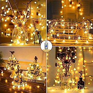 Globe String Lights, 54 FT 100 LED USB Fairy Lights Plug in, 8 Modes Twinkle Lights Waterproof with Remote and Timer for Bedroom Indoor Outdoor Garden Patio Wedding Christmas Party Decor (Warm White)