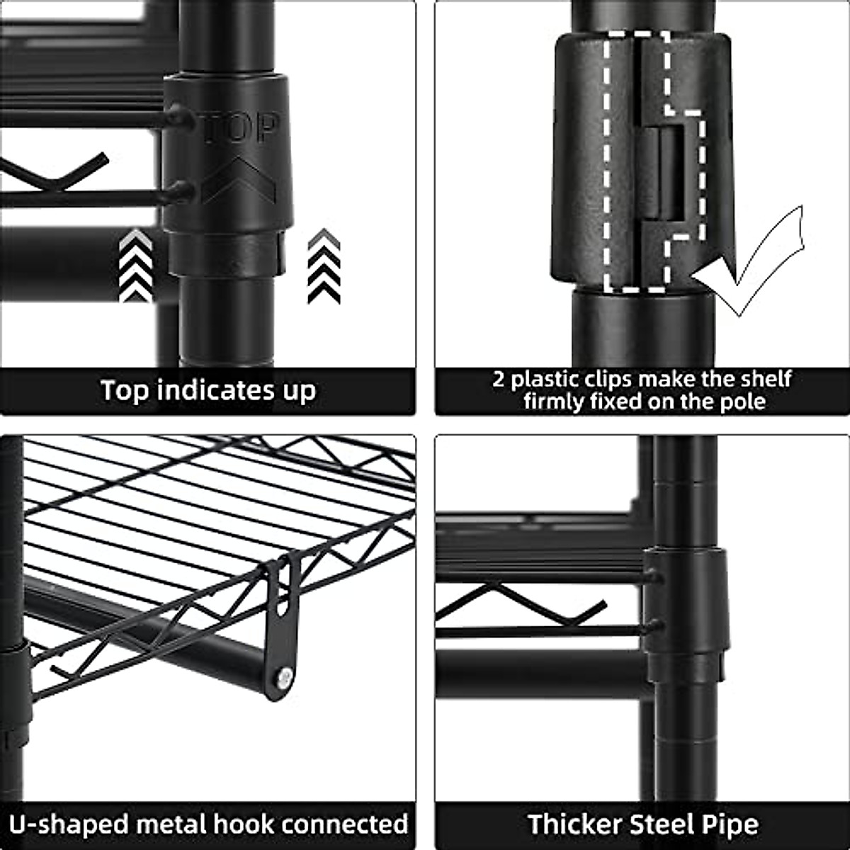 SIMFLAG Clothing Rack, 3 Tiers Garment Rack with Shelves, Rolling Garment Rack, Clothing Racks for Hanging Clothes, Lockable Wheels and Side Hooks, Max Load 460 lbs