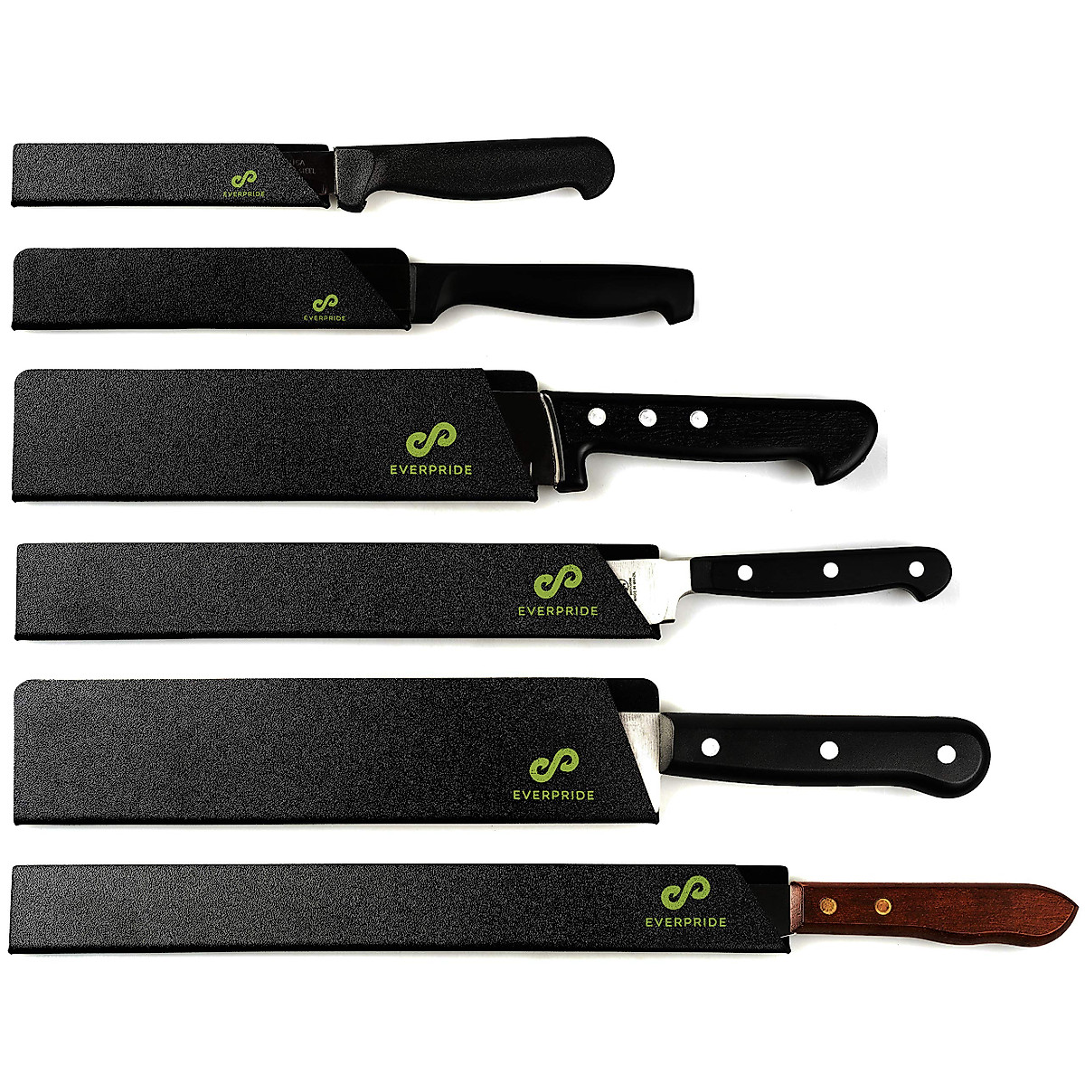 EVERPRIDE Chef Knife Roll PLUS Knife Guard Set (6-Piece Set) Bundle – Knife Bag Holds 10 Knives, Meat Cleaver and Kitchen Tools – Felt-Lined and BPA Free Knife Sheath Set – Knives Not Included