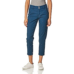 JAG Jeans Women's Flora Chino Crop-Legacy, Pacific Polka dot, 4