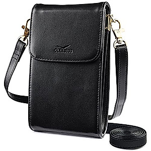 Classico Small Crossbody Phone Purse for Women - Crossbody Bag Wallet for Phone, Cards, Accessories (Medium, Black)