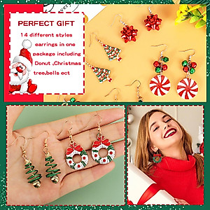 9/10/14/20 Pairs Christmas Earrings for Women Christmas Tree Bells Drop Dangle Earrings Holiday Earrings Xmas Jewelry…
