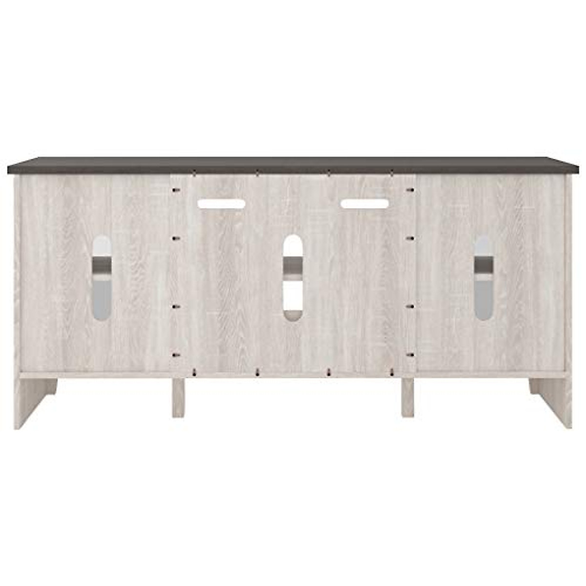 Signature Design by Ashley Dorrinson Farmhouse TV Stand with Fireplace Option, Fits TVs up to 58", Whitewash