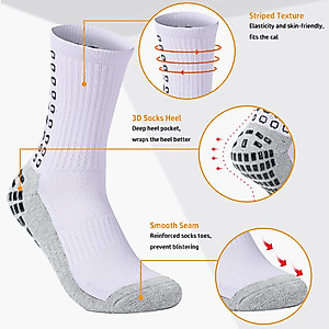 POZCMJM Men's Soccer Socks Grip Anti Slip Athletic Socks for Men Football Basketball Grip Pads Versatile Pairings 4 Pairs