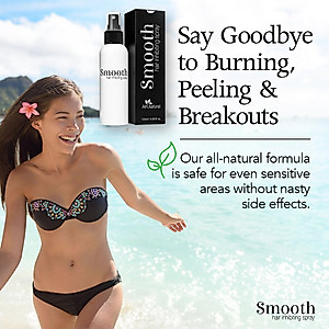 Smooth - Best All Natural Hair Growth Inhibitor Spray After Body Face Hair Removal Permanently Minimizes Regrowth Women Men Sensitive Skin 4.3 fl oz